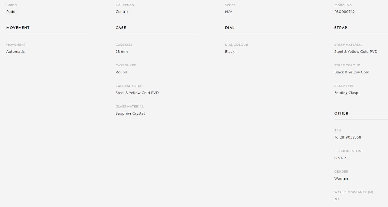 - 품절 라도 RADO Centrix R30.080.76.2 (R30080762) 28mm